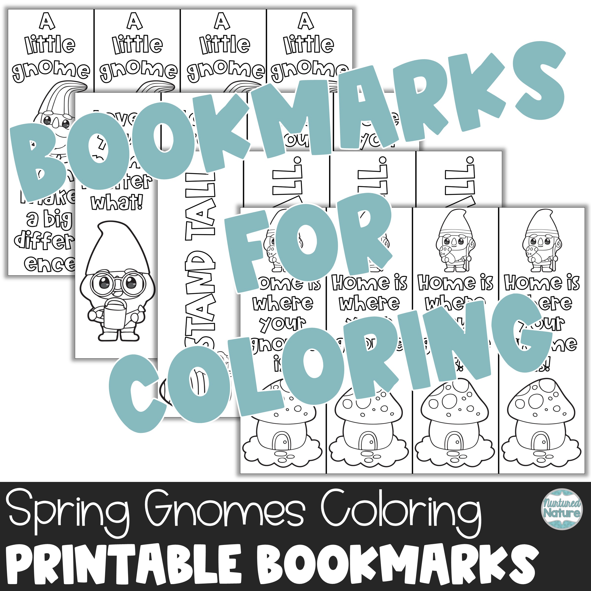 Spring Gnome Coloring Sheet Bookmarks | Made By Teachers