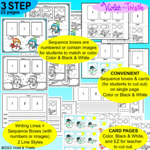 Melting Snowman Sequence of Events Activity 3 4 or 6 Step Sequencing ...