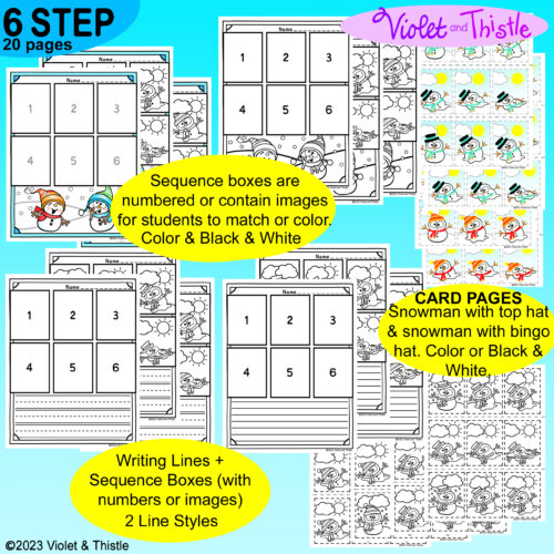 Melting Snowman Sequence of Events Activity 3 4 or 6 Step Sequencing ...