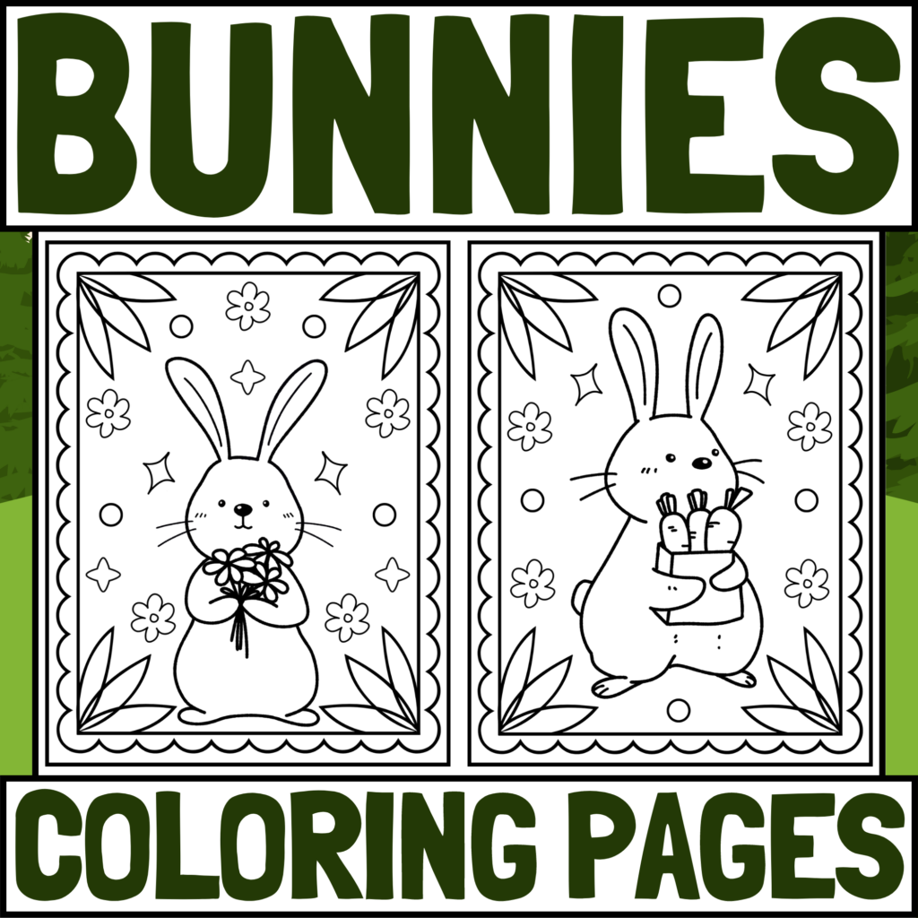 Bunny Coloring Pages | Spring Coloring Pages | Spring Coloring Sheets ...