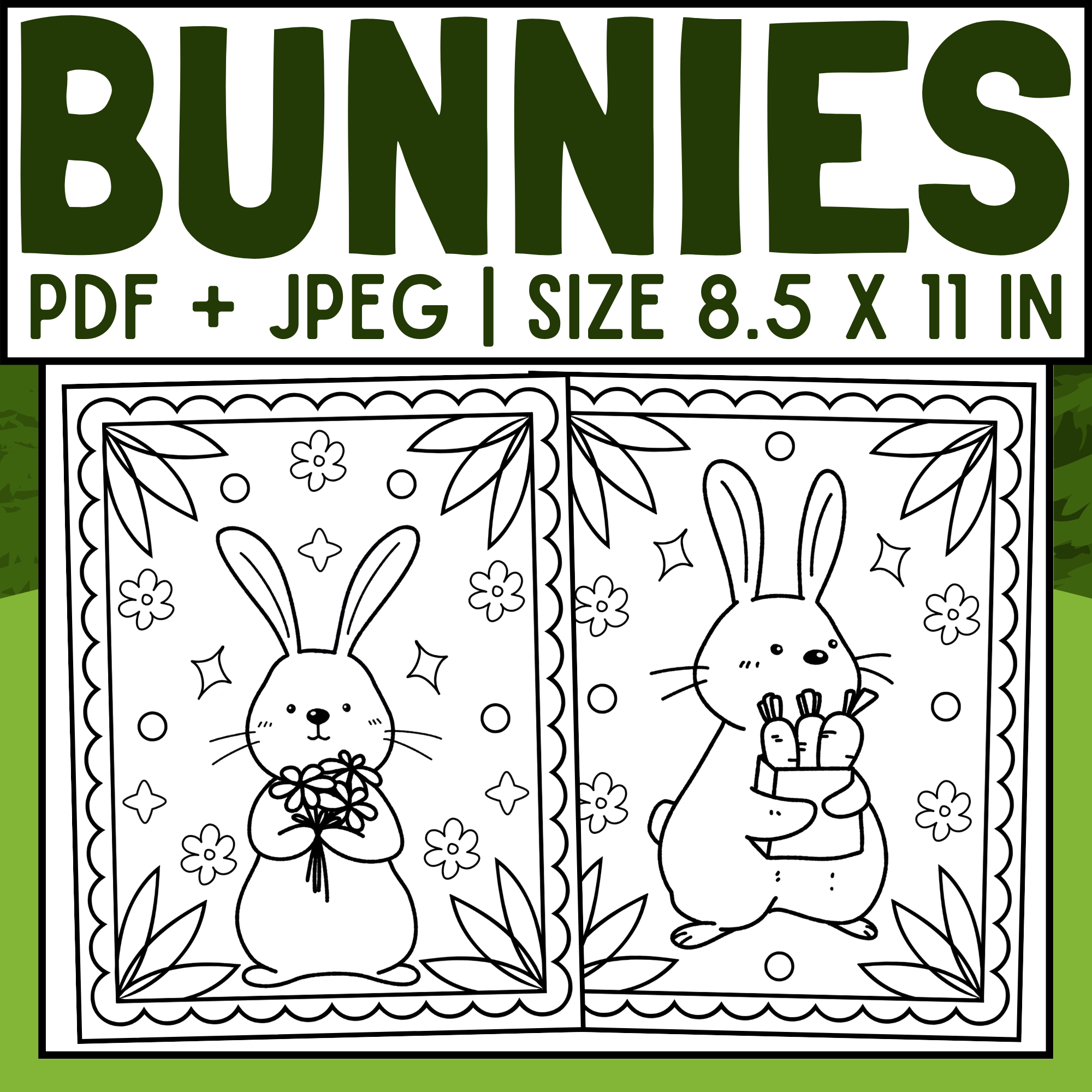 Bunny Coloring Pages | Spring Coloring Pages | Spring Coloring Sheets ...