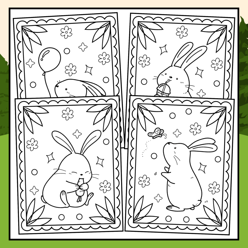 Bunny Coloring Pages | Spring Coloring Pages | Spring Coloring Sheets ...
