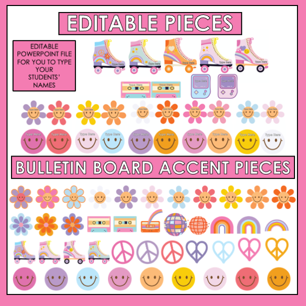 Spring Retro Groovy Bulletin Board Kit and Classroom Door Decor | Made ...