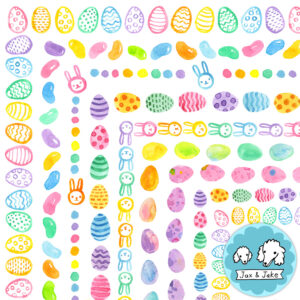 Easter Watercolor Clipart Borders - Spring Rainbow Egg, Bunny Clip Art ...