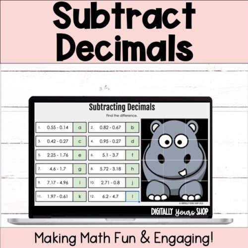 Subtract Decimals Digital Self-Checking Activity | Made By Teachers