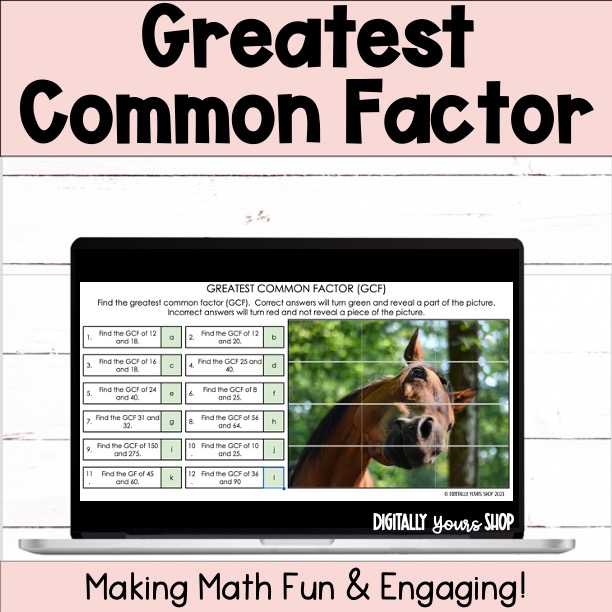 Greatest Common Factor - GCF - Self-Checking Digital Activity | Made By ...