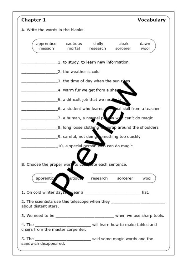 Merlin Mission #5 "Carnival at Candlelight" worksheets | Made By Teachers