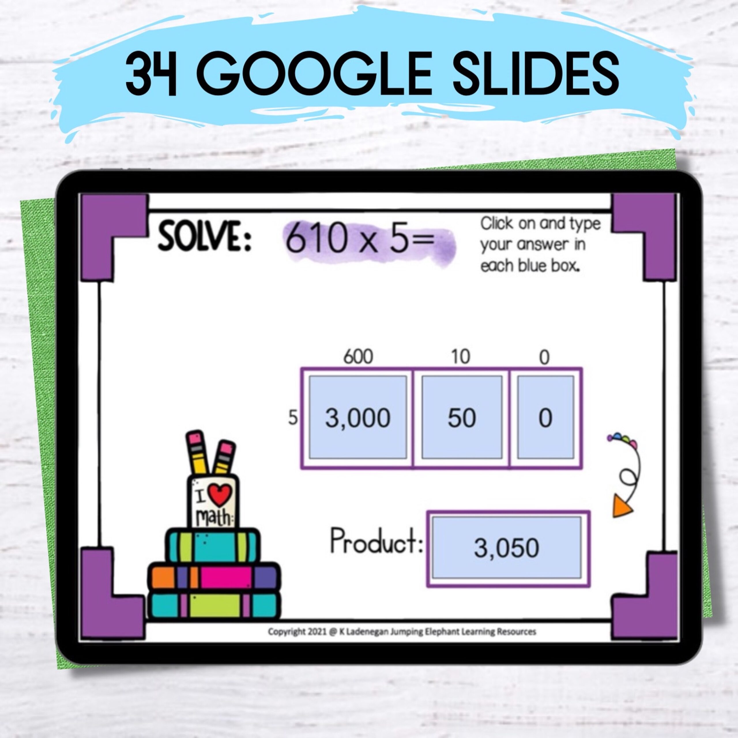 3 digit by 1 digit Area Model Multiplication Google Slides and ...