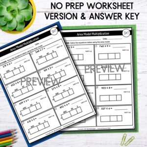 3 digit by 1 digit Area Model Multiplication Google Slides and ...