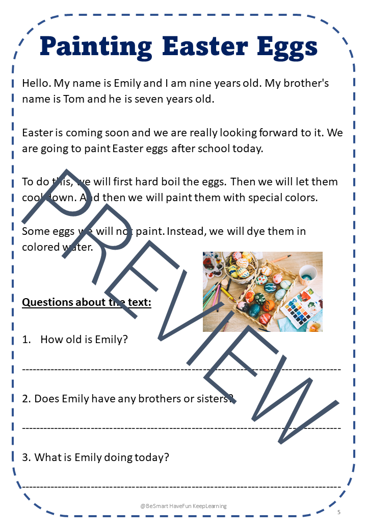 Spring and Easter Short Stories - Reading Comprehension Passages | Made ...