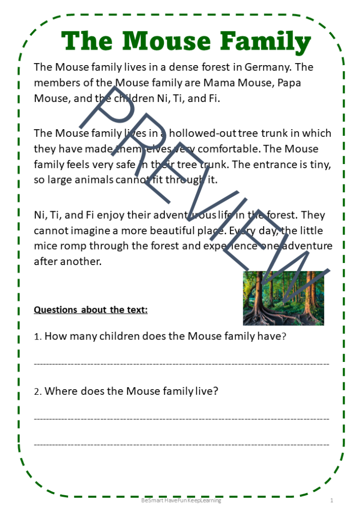 Short Stories - Cozy and Cute - Reading Comprehension - Writing Prompts ...