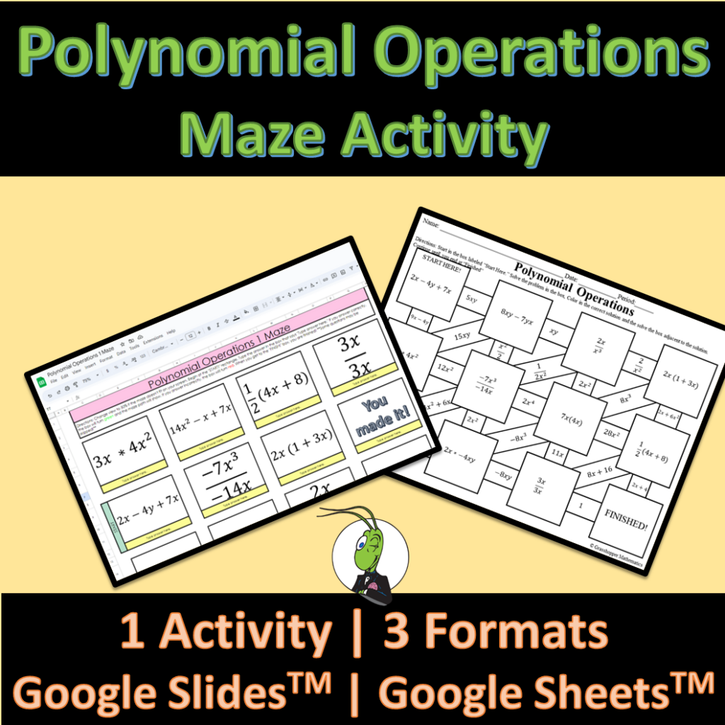 Polynomial Operations Maze Activity | Google and Printable | Digital ...