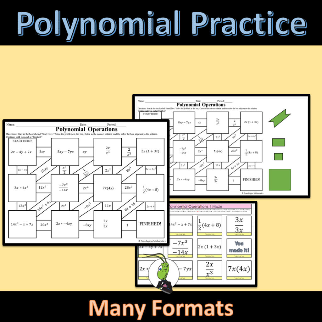 Polynomial Operations Maze Activity | Google and Printable | Digital ...
