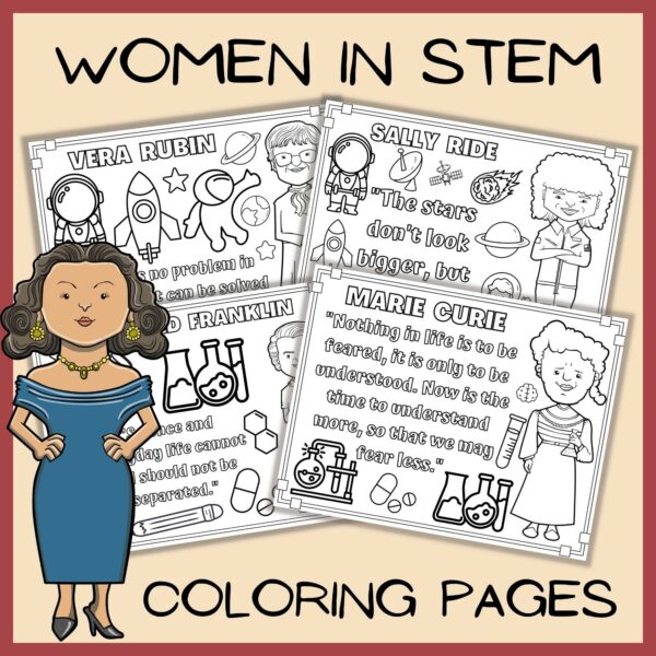Women's History Month Coloring Sheets | Famous Women In STEM Coloring ...