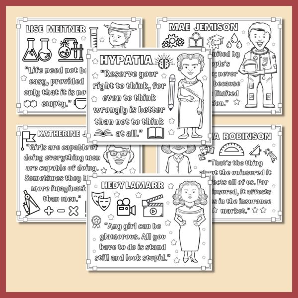 Women's History Month Coloring Sheets | Famous Women In STEM Coloring ...