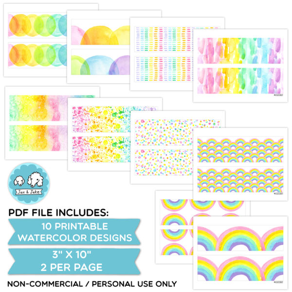 Pastel Rainbow Watercolor Bulletin Board Borders - Spring Classroom ...