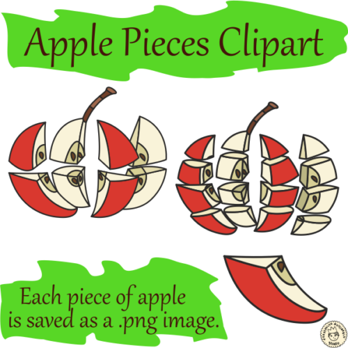 Apple Pieces Clipart | Made By Teachers