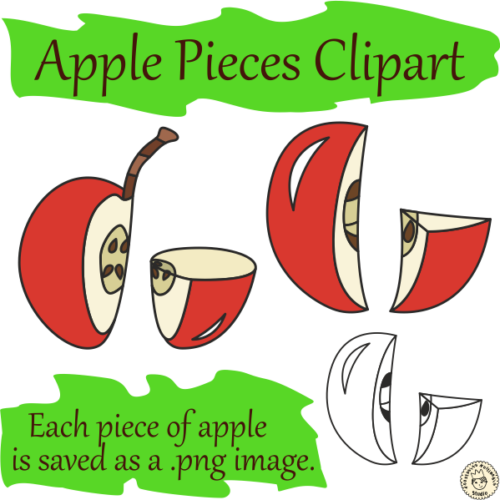 Apple Pieces Clipart | Made By Teachers