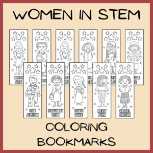 Women in STEM Coloring Bookmarks | Women's History Month Bookmarks To ...