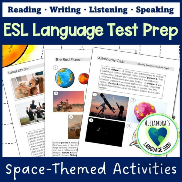 ESL State Language Test Prep Space Themed Activities | Made By Teachers