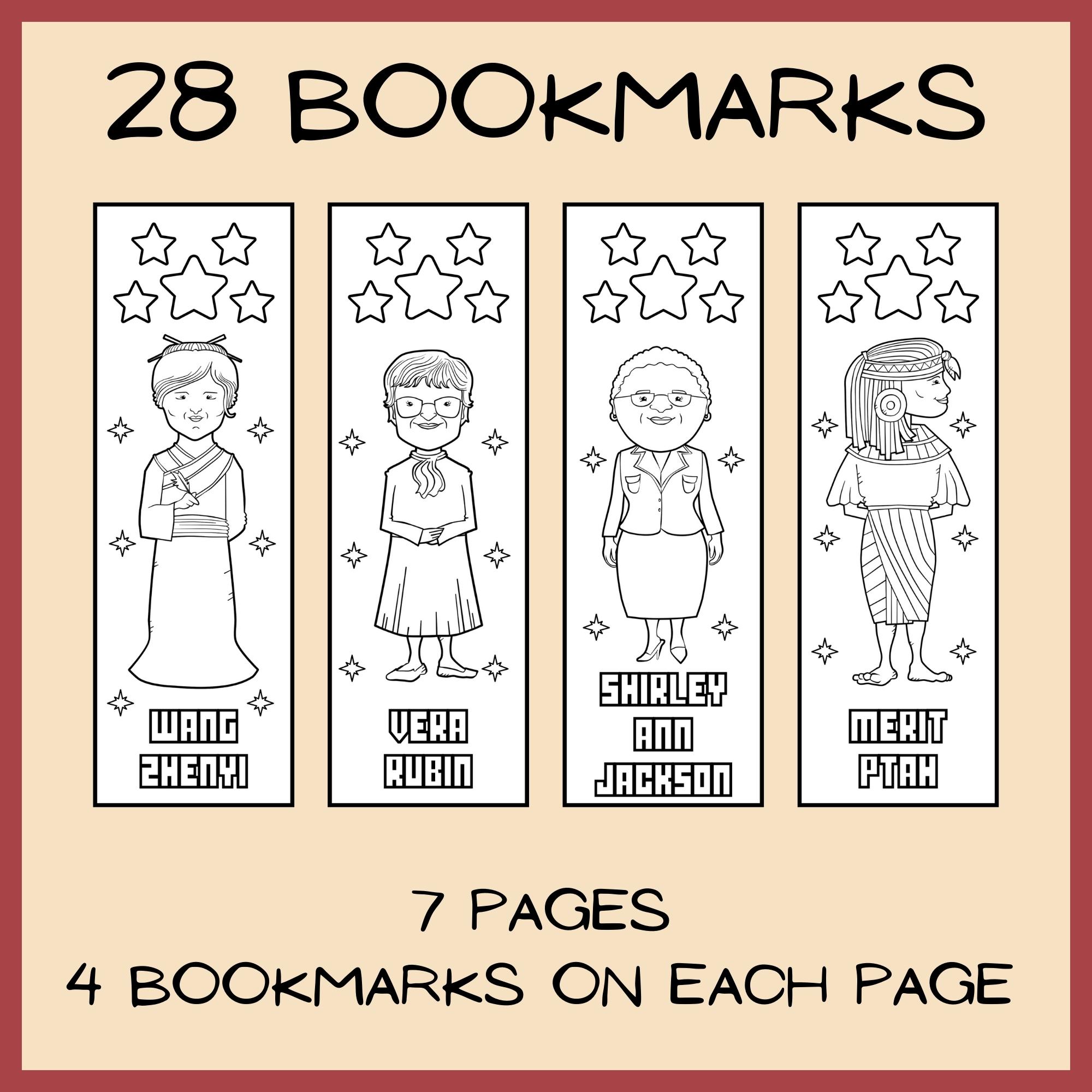 Women in STEM Coloring Bookmarks | Women's History Month Bookmarks To ...