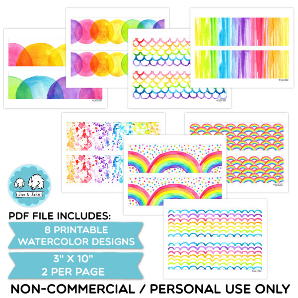 Watercolor Rainbow Bulletin Board Borders - Colorful Classroom Decor ...