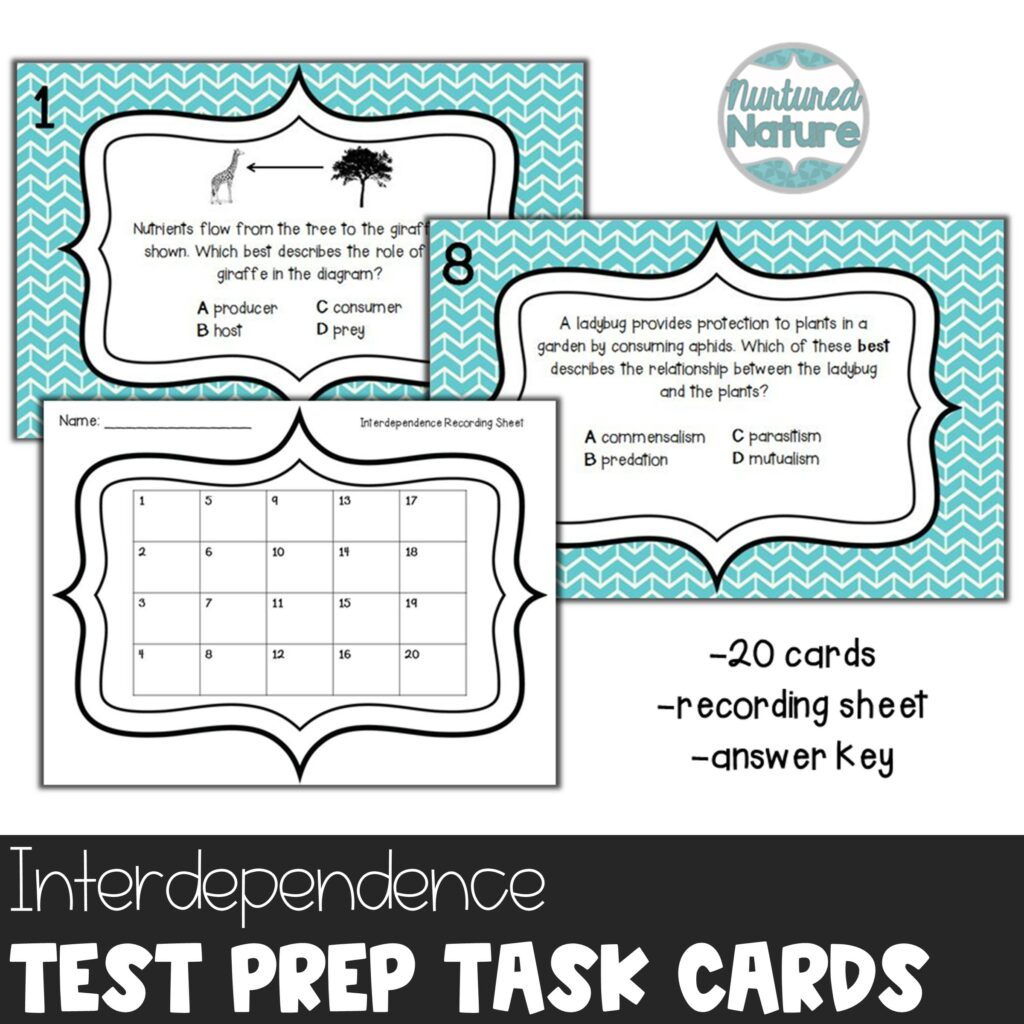 Interdependence Science Review Test Prep Task Cards – Nutritional ...