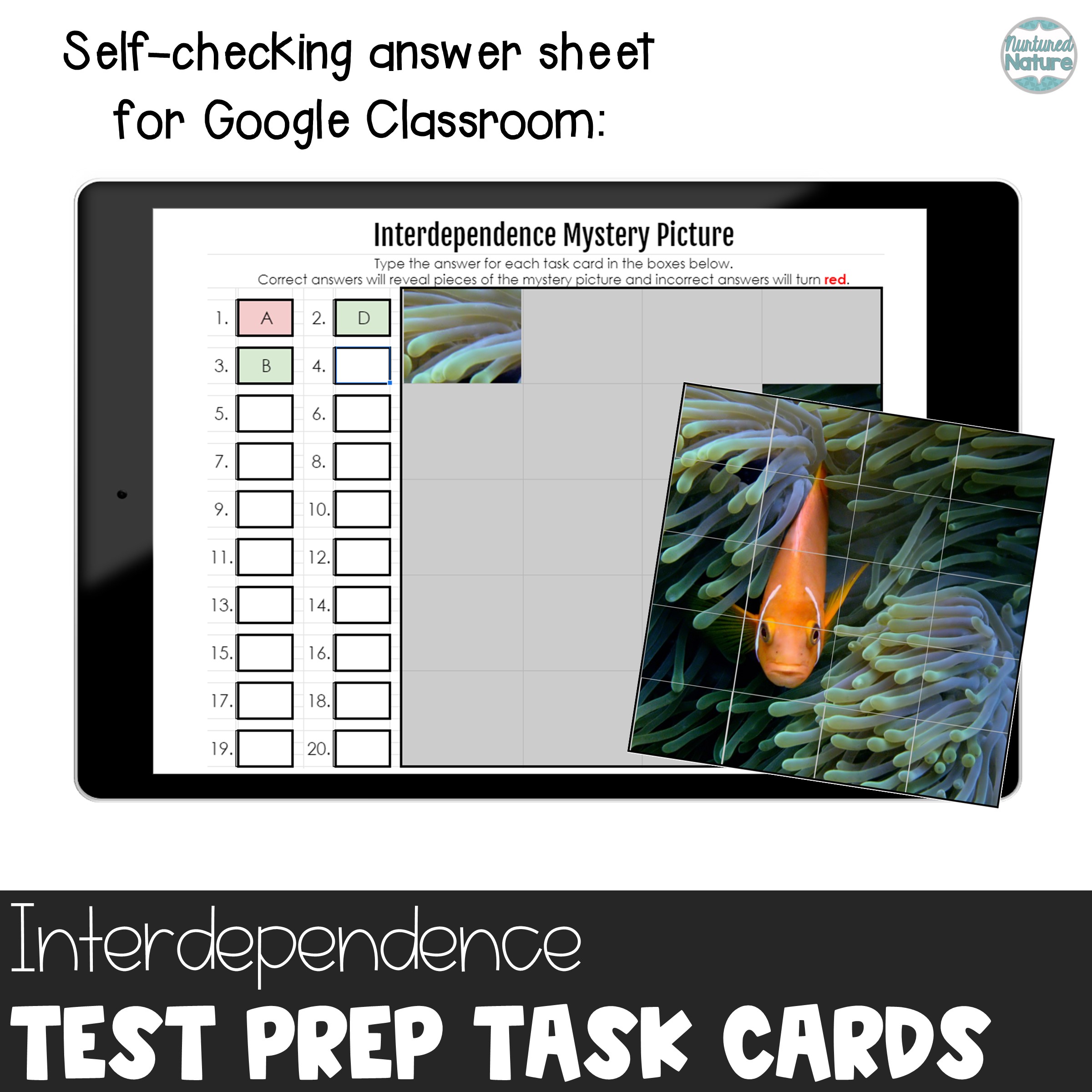 Interdependence Science Review Test Prep Task Cards – Nutritional ...