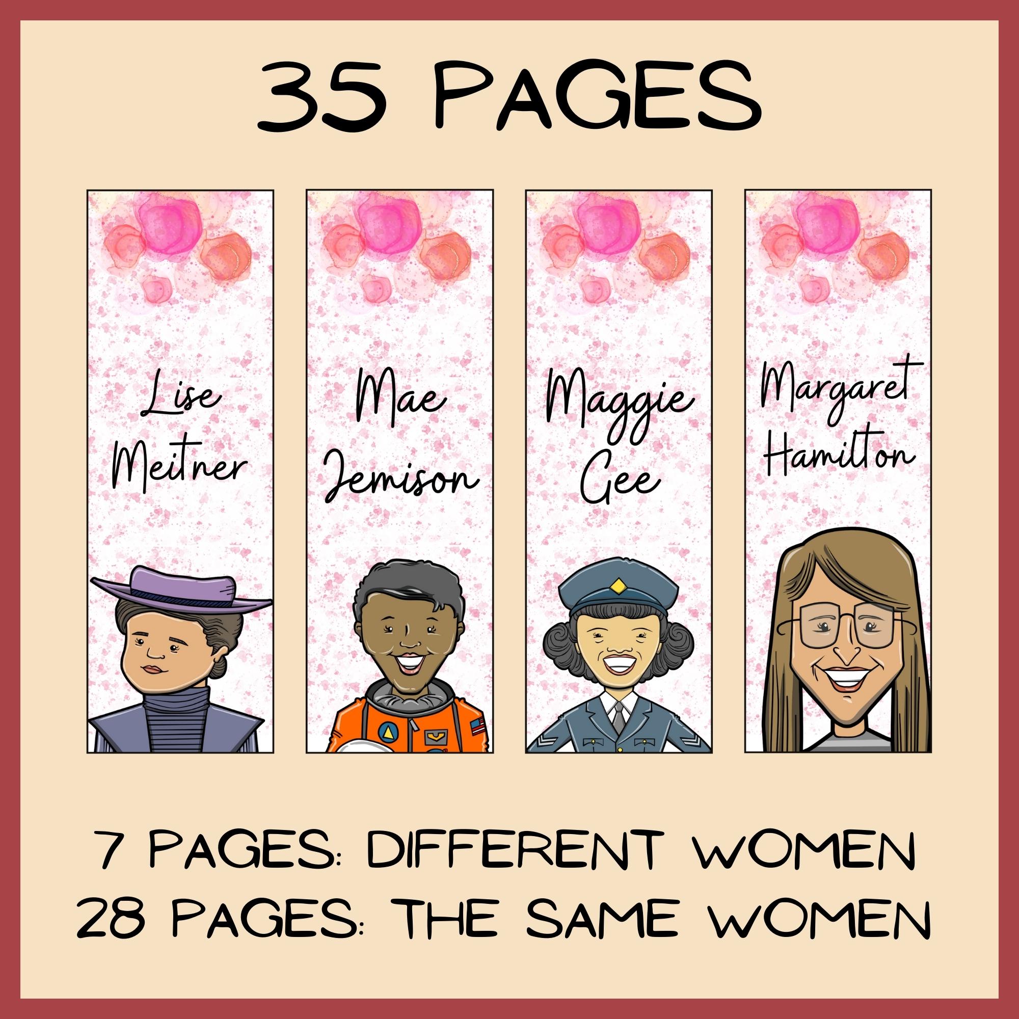 Women's History Month Bookmarks, Famous Women In STEM Colorful ...