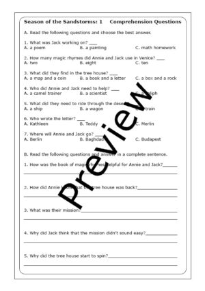 Merlin Mission #6 "Season of the Sandstorms" worksheets | Made By Teachers