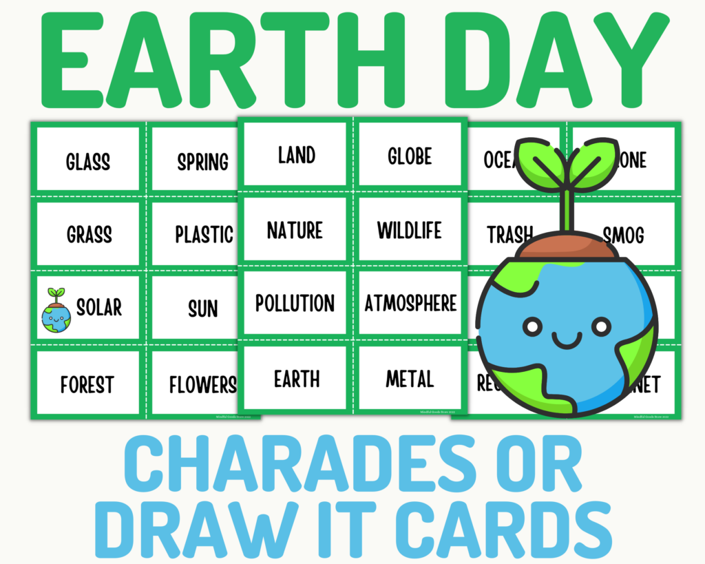 Earth Day Charades, Head's UP, or Draw It Pictionary Cards, STEM ...