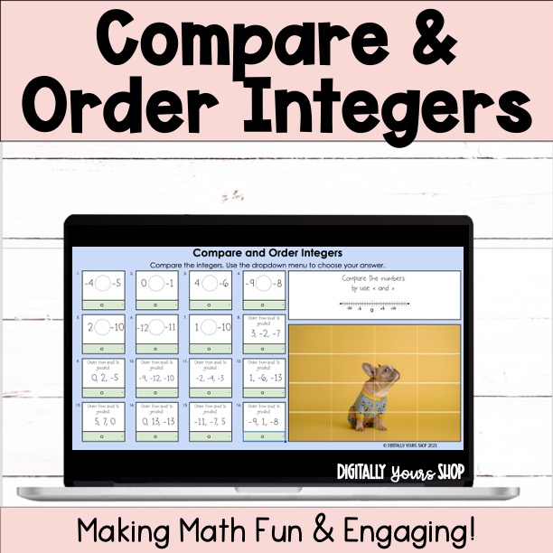 Compare and Order Integers Self-Checking Digital Activity | Made By ...