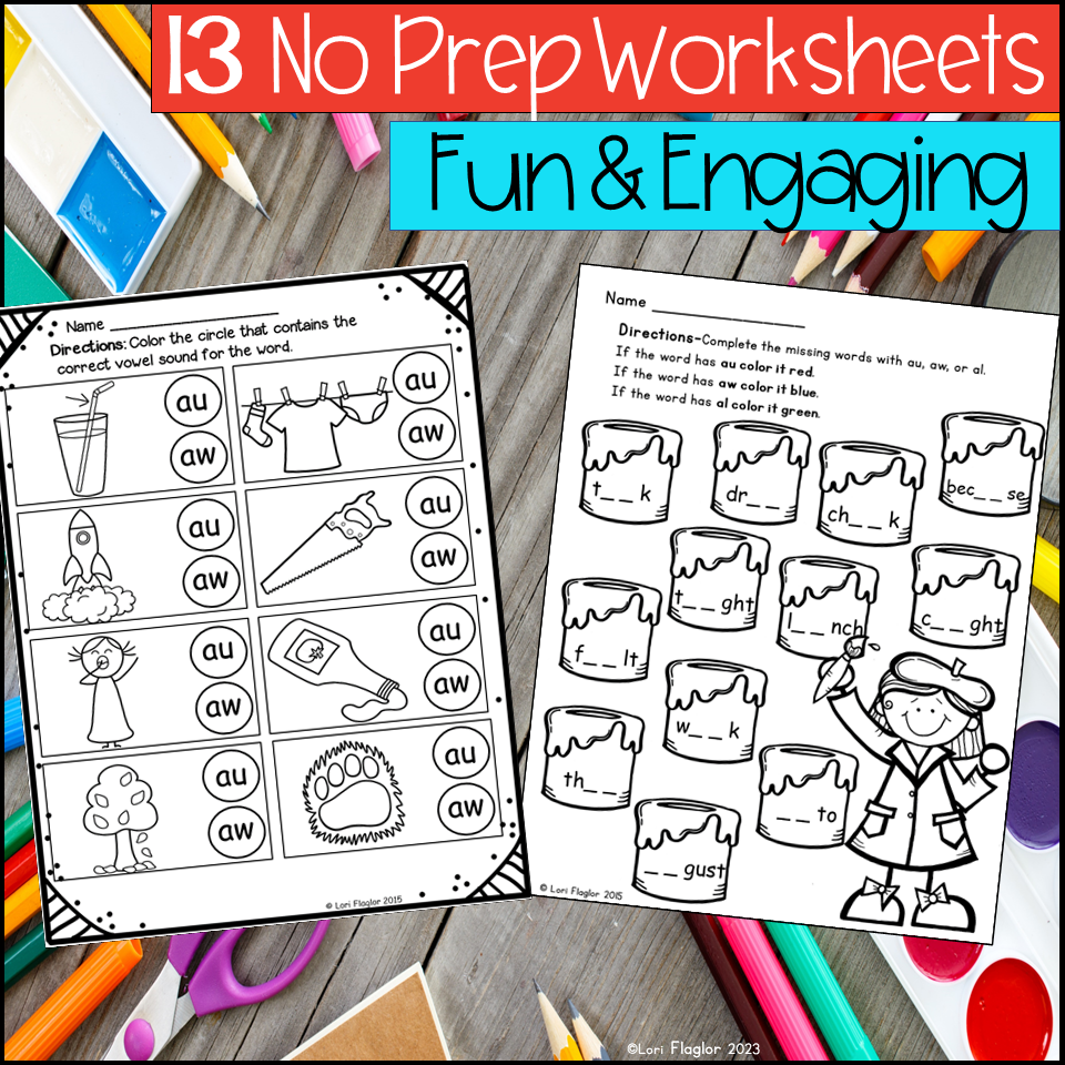 au, aw, al Word Work Activities | Made By Teachers