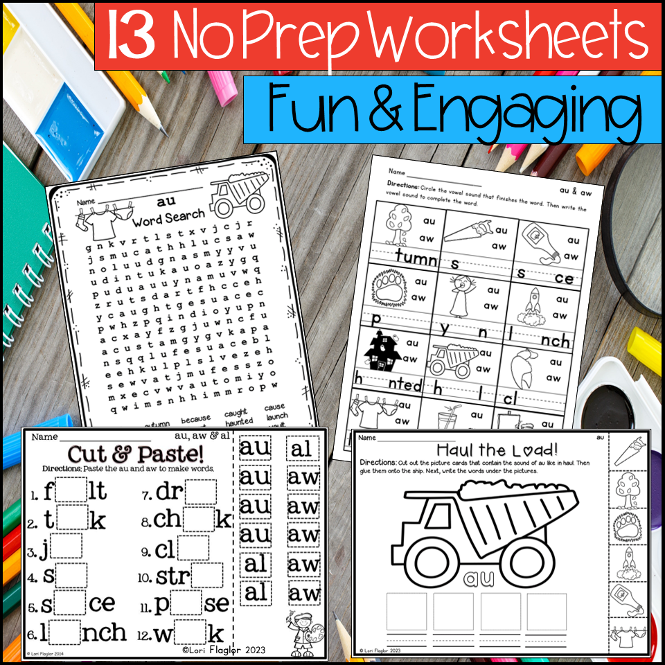au, aw, al Word Work Activities | Made By Teachers