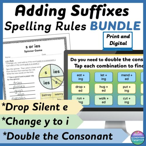 Spelling Changes when Adding Suffixes ed, ing, er, est, s, es Big ...