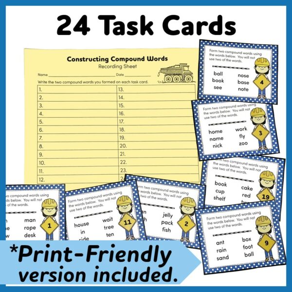 Compound Words Activities - Print and Digital Word Building Task Cards ...