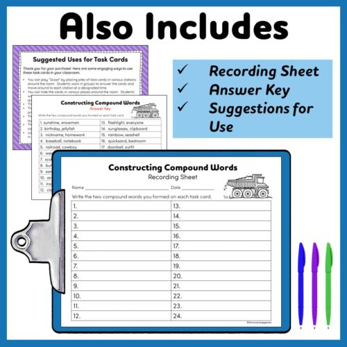 Compound Words Activities - Print and Digital Word Building Task Cards ...