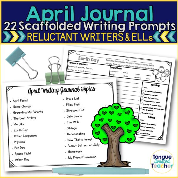 April Monthly Writing Journal Spring Writing Prompts | Made By Teachers