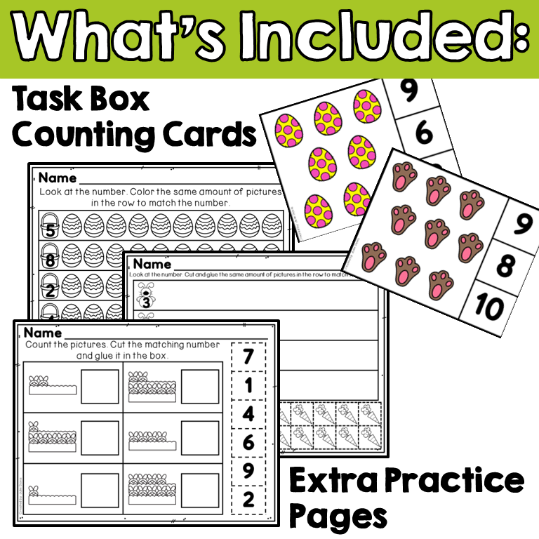 Easter Counting Worksheet Numbers 0-10 | April Kindergarten Math Games ...