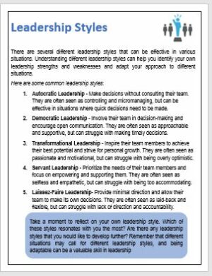 Leadership in the Workplace - PowerPoint, Lesson Plan and Worksheets ...