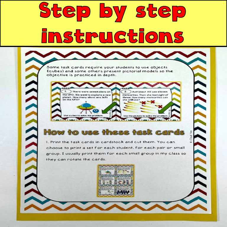 Result unknown subtraction word problem task cards | Made By Teachers