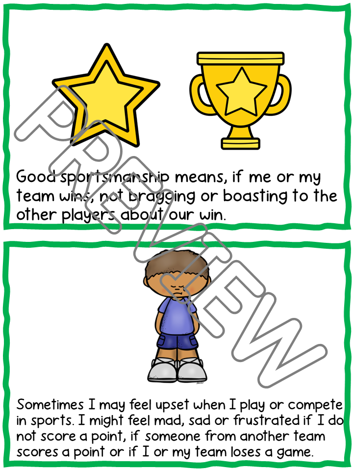 Good Sportsmanship Social Skills Story, Teamwork Visuals | Made By Teachers
