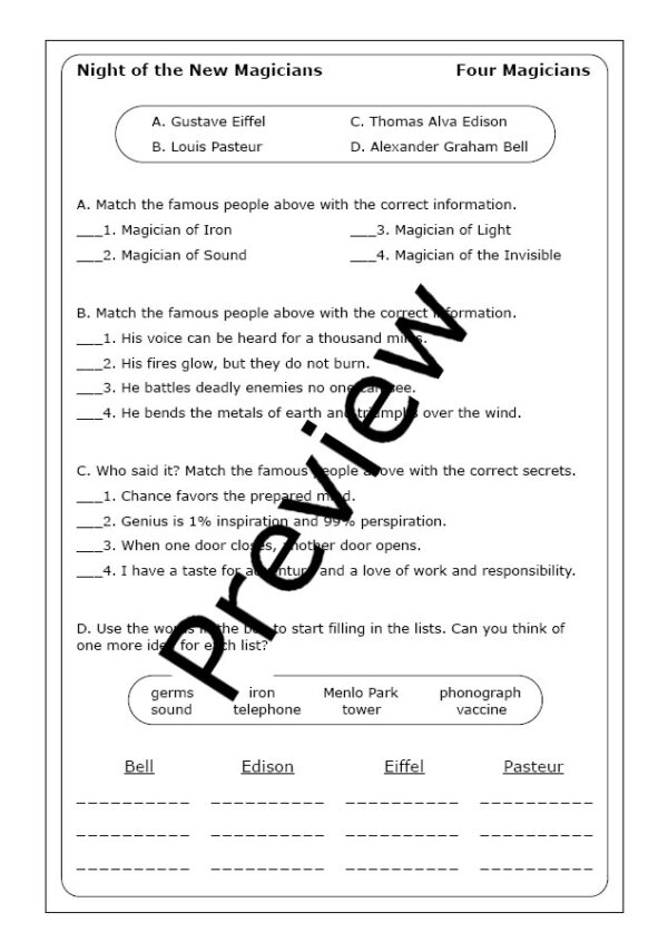 Merlin Mission #7 "Night of the New Magicians" worksheets | Made By ...