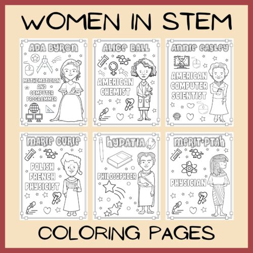 Women's History Month Coloring Sheets | Famous Women In STEM Coloring ...