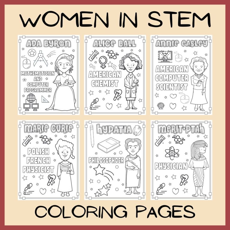 Women's History Month Coloring Sheets | Famous Women In STEM Coloring ...
