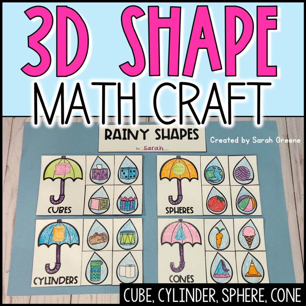 Spring 3D Shape Sort Math Craft | Made By Teachers