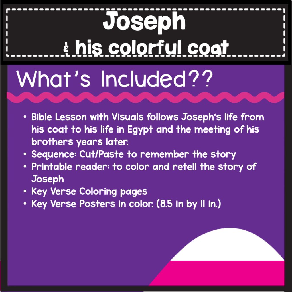 Joseph and His Coat of Many Colors Bible Lesson with Visuals ...