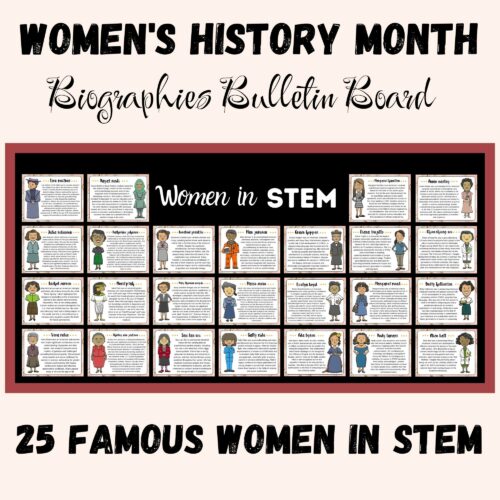 Women's History Month Biographies Bulletin Board | Famous Women In STEM ...