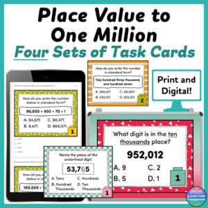 4th Grade Place Value Games with Task Cards to One Million Scoot | Made ...