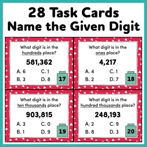 4th Grade Place Value Games with Task Cards to One Million Scoot | Made ...